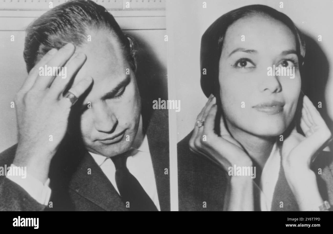 ANNA KASHFI AND EX-HUSBAND MARLON BRANDO / 29 DECEMBER 1961 Stock Photo ...