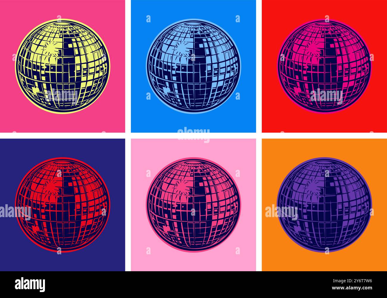 Disco Ball Vector Illustration Pop Art Style Stock Vector Image & Art ...