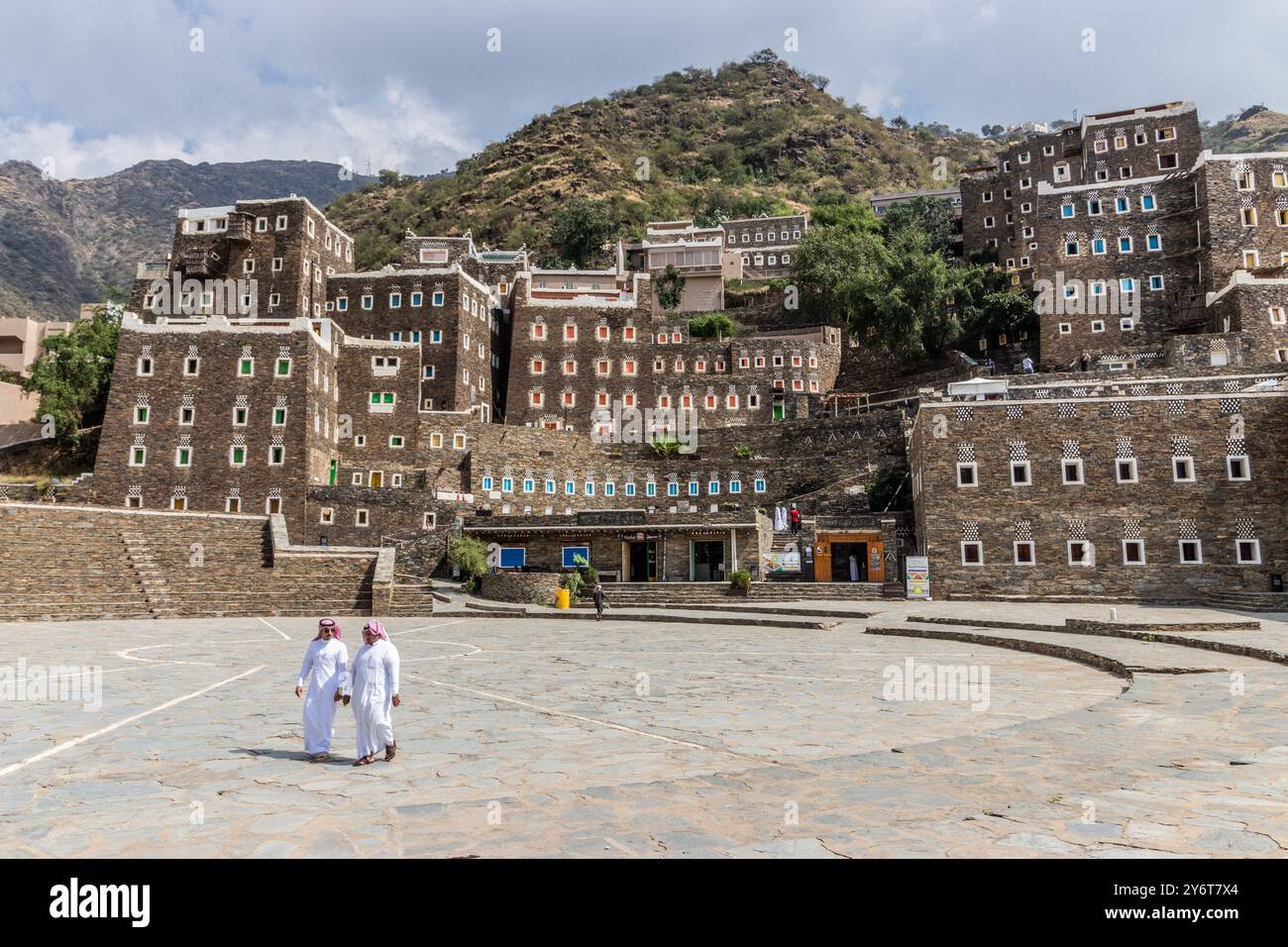 RIJAL ALMA, SAUDI ARABIA - NOVEMBER 20, 2021: Local men in ancient ...