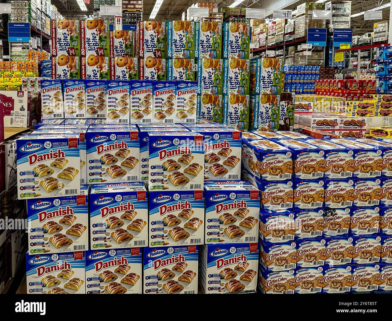Assorted pre-packaged snacks at a Sam's Club Wholesale store Stock ...