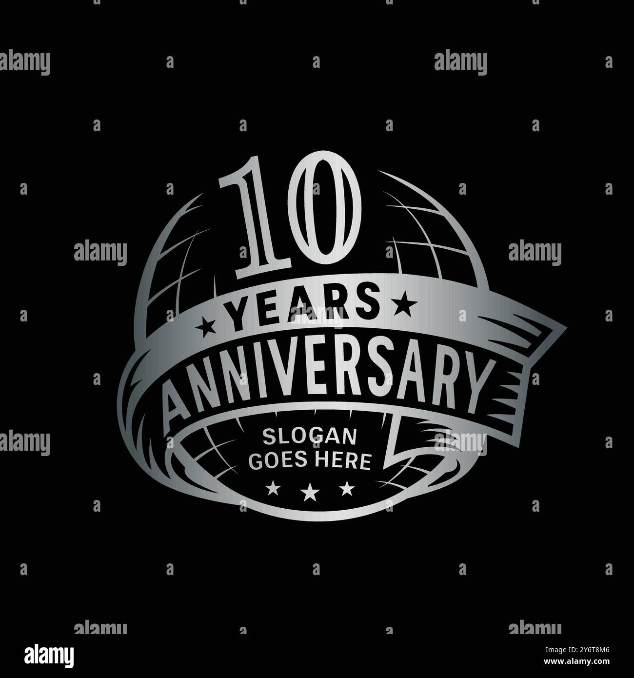 10 years anniversary design template. 10th logo. Vector and ...
