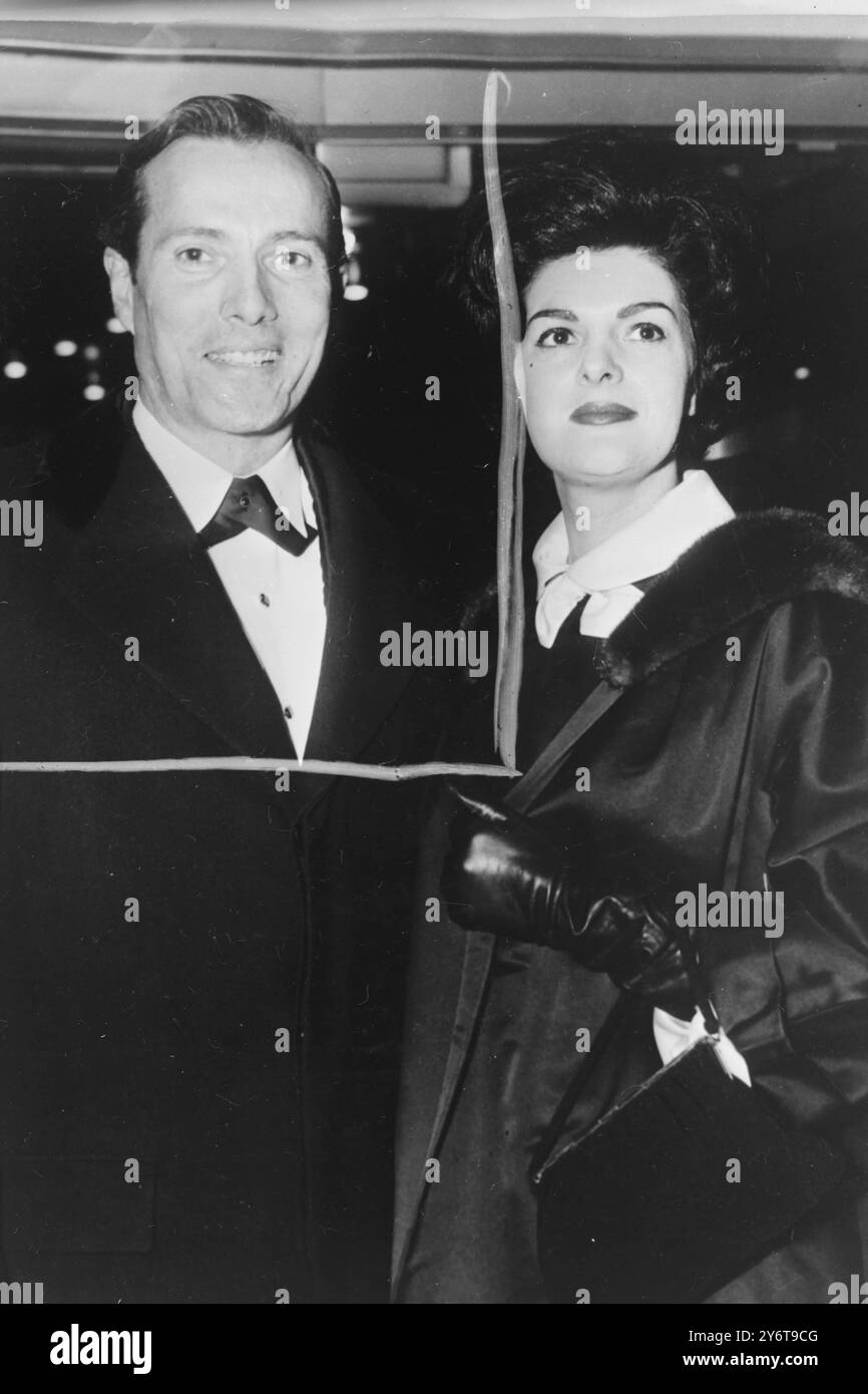 HURD HATFIELD WITH ELIZABETH SCHARAFFT AT EL CID PREMIERE IN NEW YORK ...