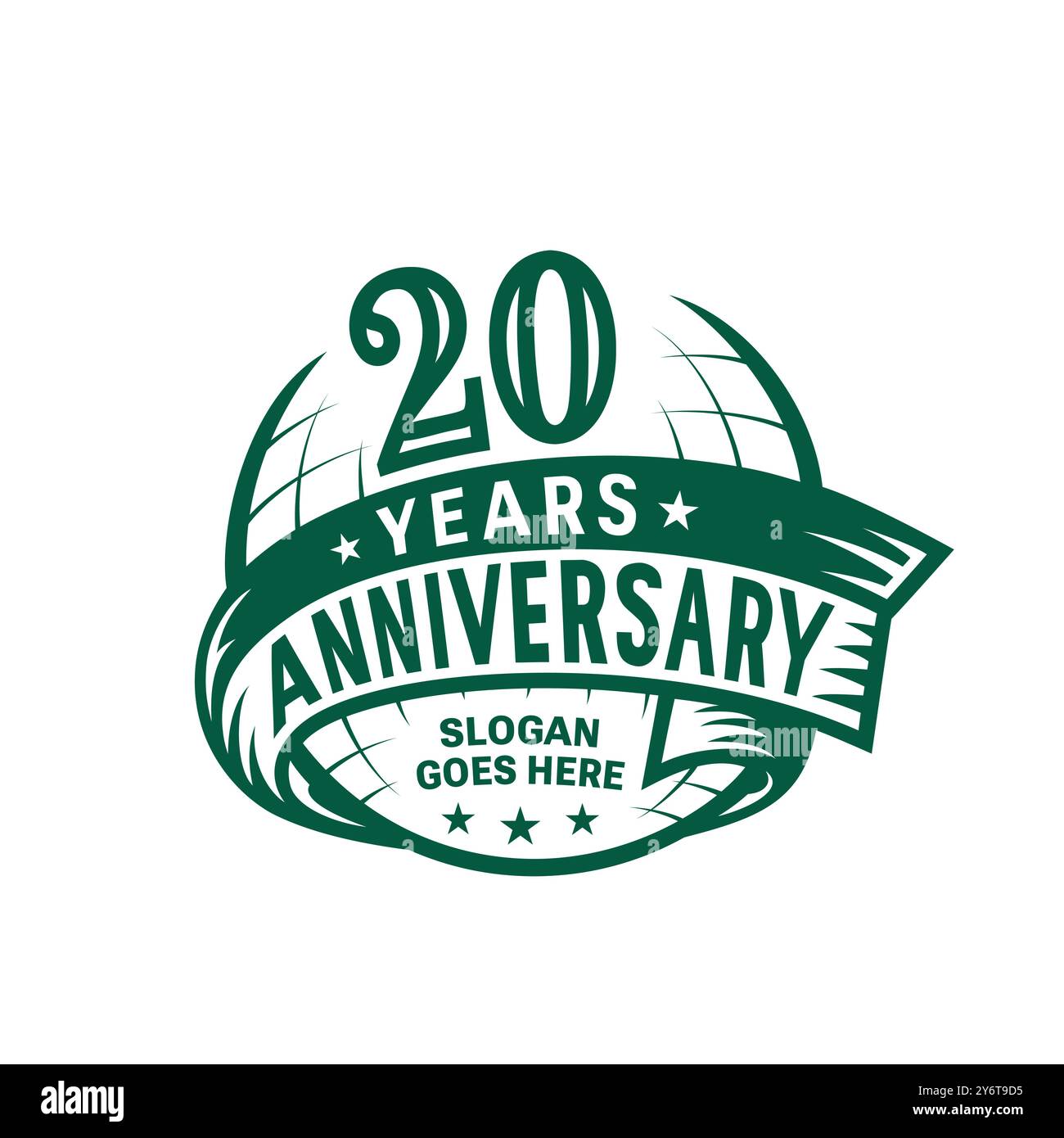 20 years anniversary design template. 20th logo. Vector and ...