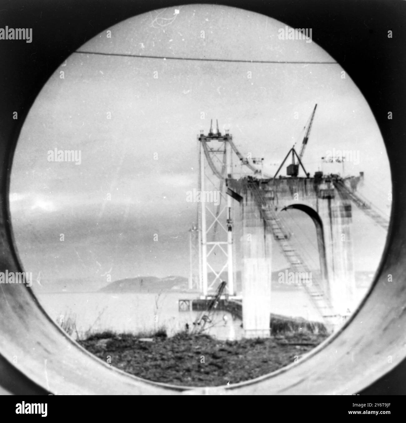 FORTH BRIDGE UNDER CONSTRUCTION IN SCOTLAND - BRIDGE APPROACH TOWER ...