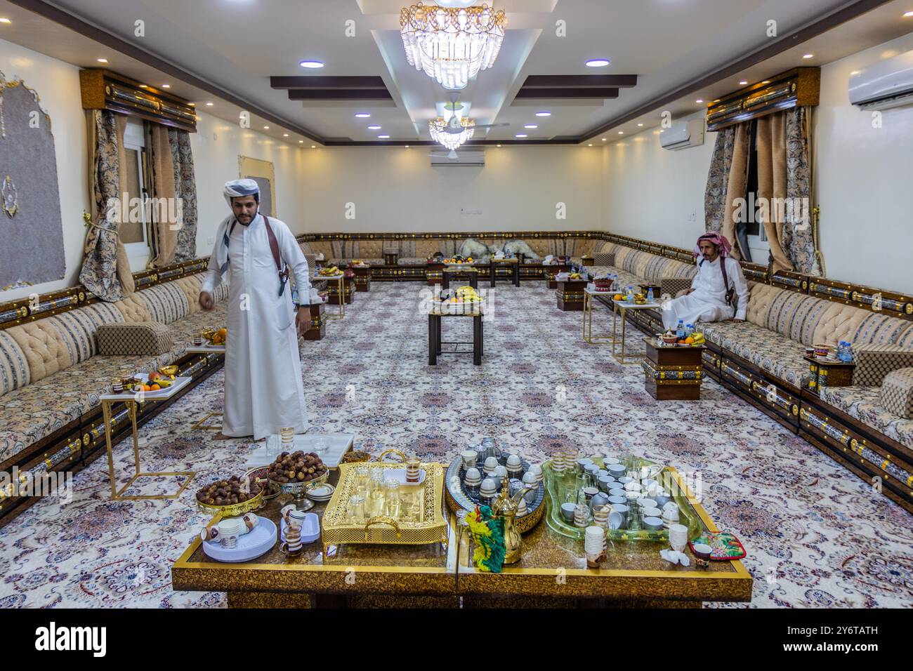 NAJRAN, SAUDI ARABIA - NOVEMBER 26, 2021: Meeting room of Yam tribe in ...