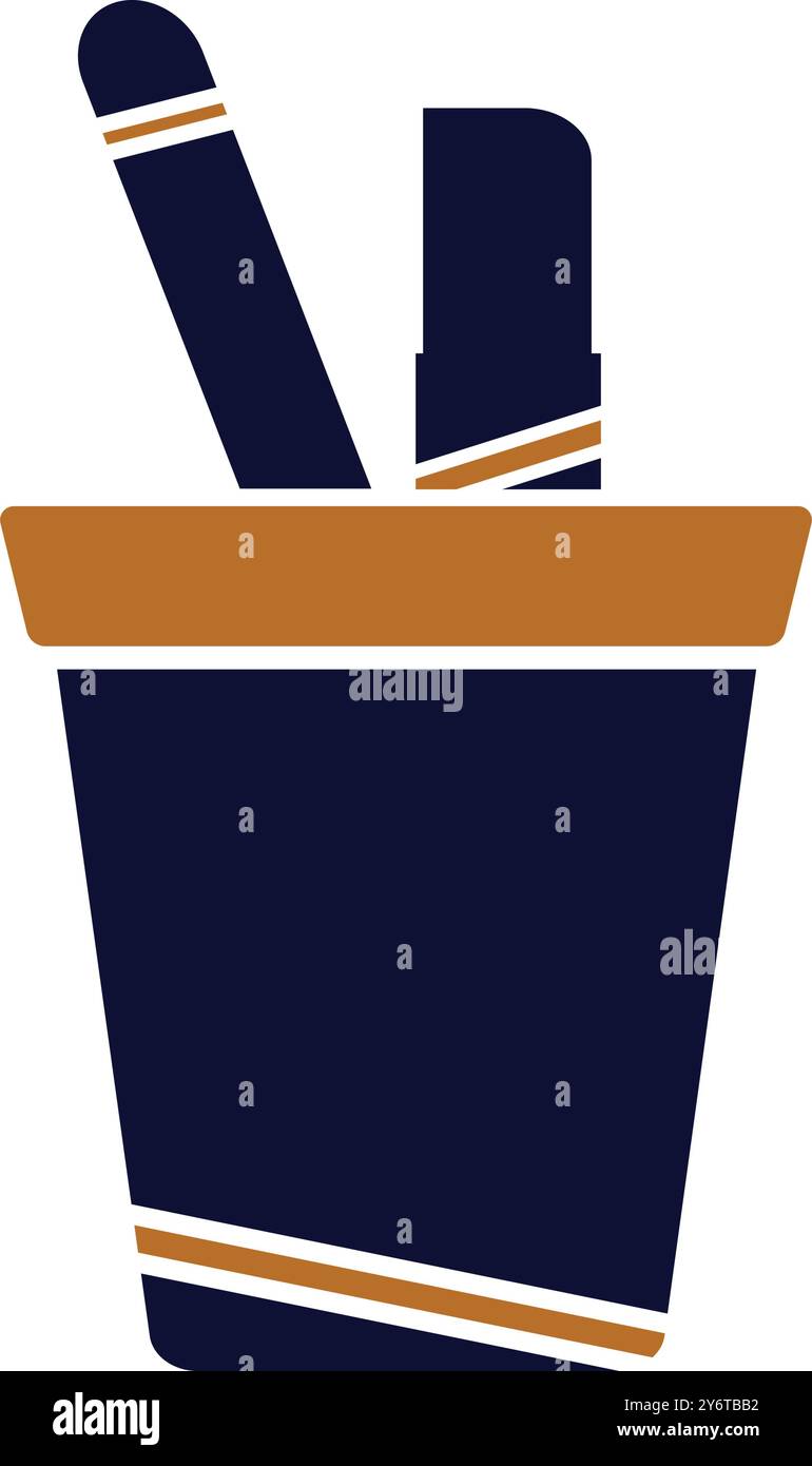 pen, pencil, holder, ruler, scale, pen holder icon Stock Vector Image ...