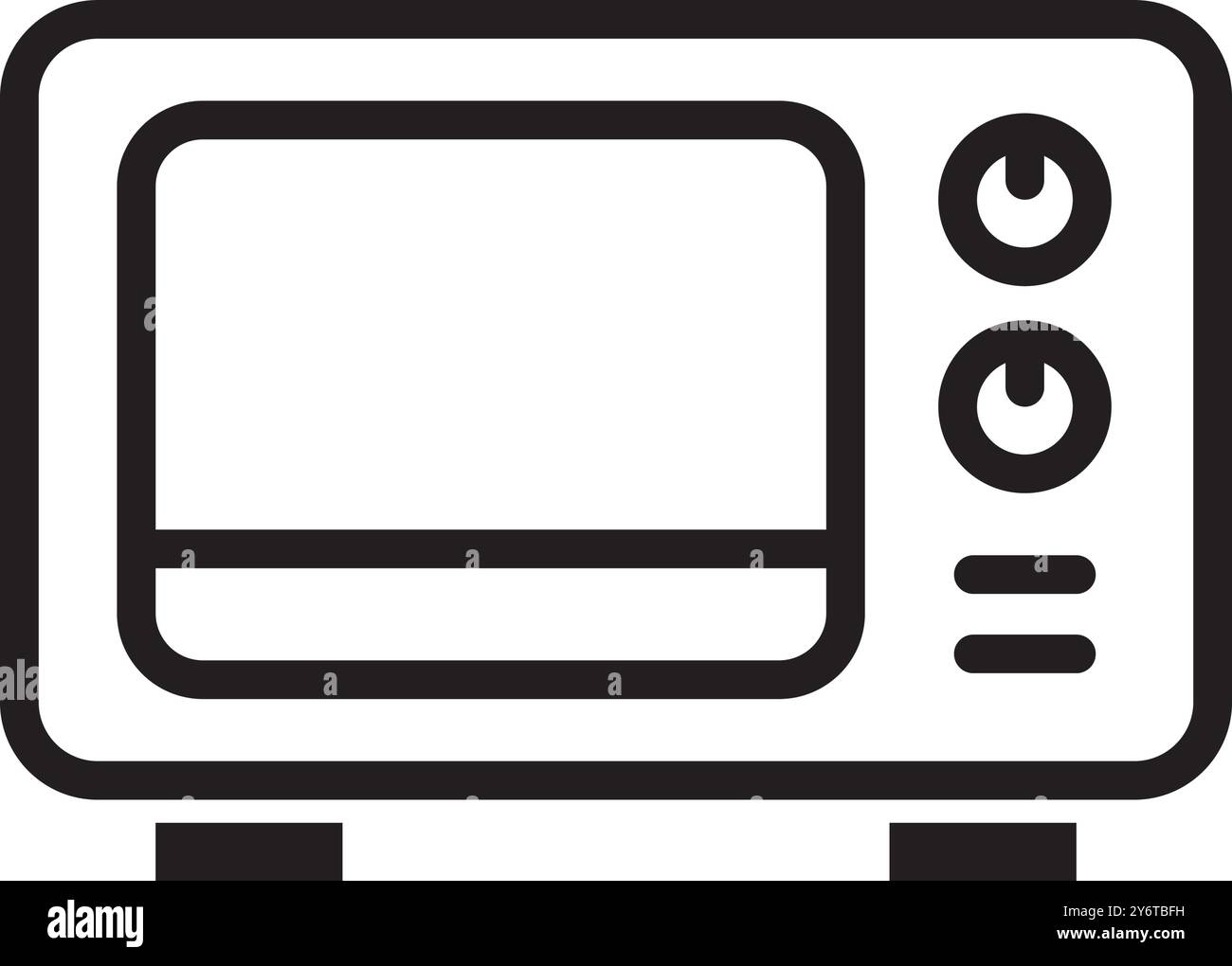 Microwave oven illustration Black and White Stock Photos & Images - Alamy