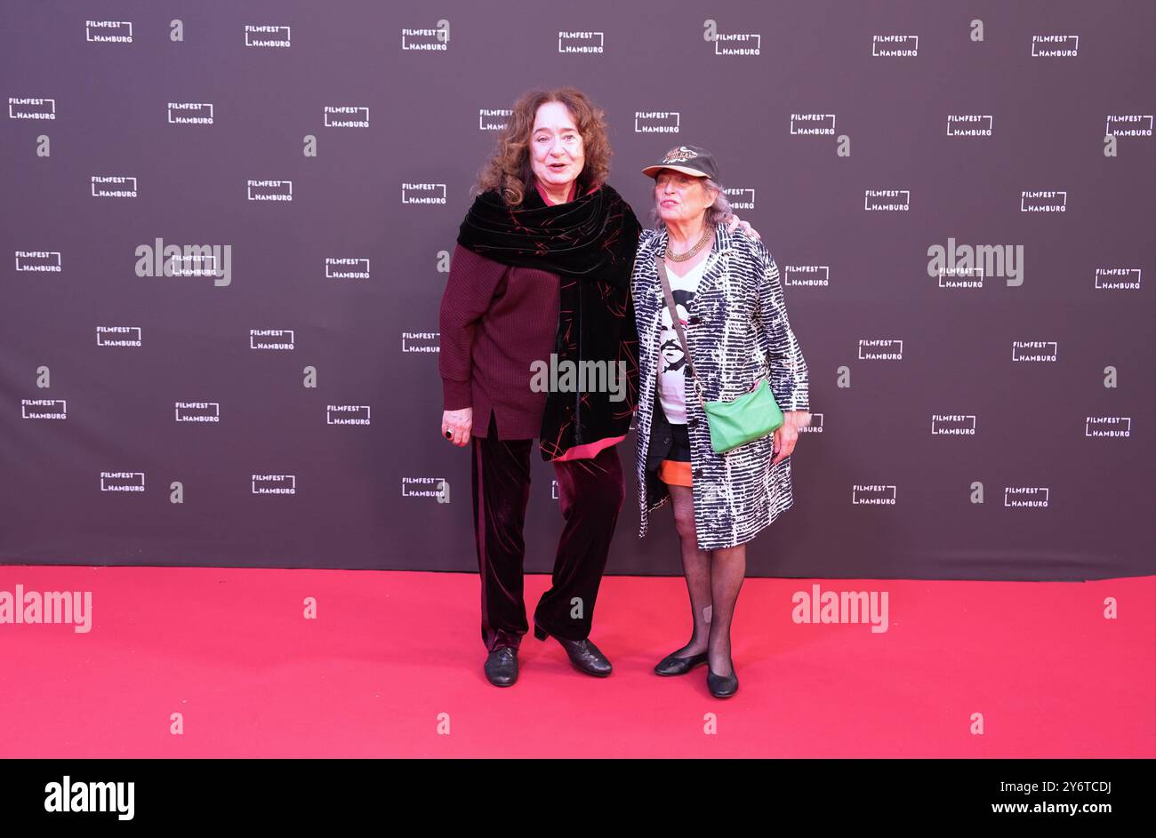 26 September 2024, Hamburg: Actresses Mechthild Großmann (l) and ...