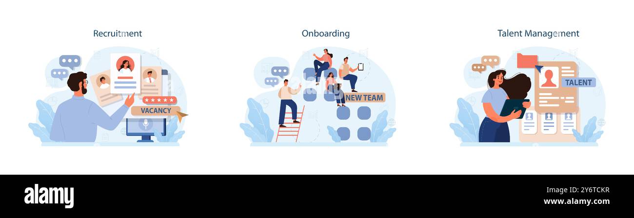 Human resources manager competencies set. Recruitment and personnel ...