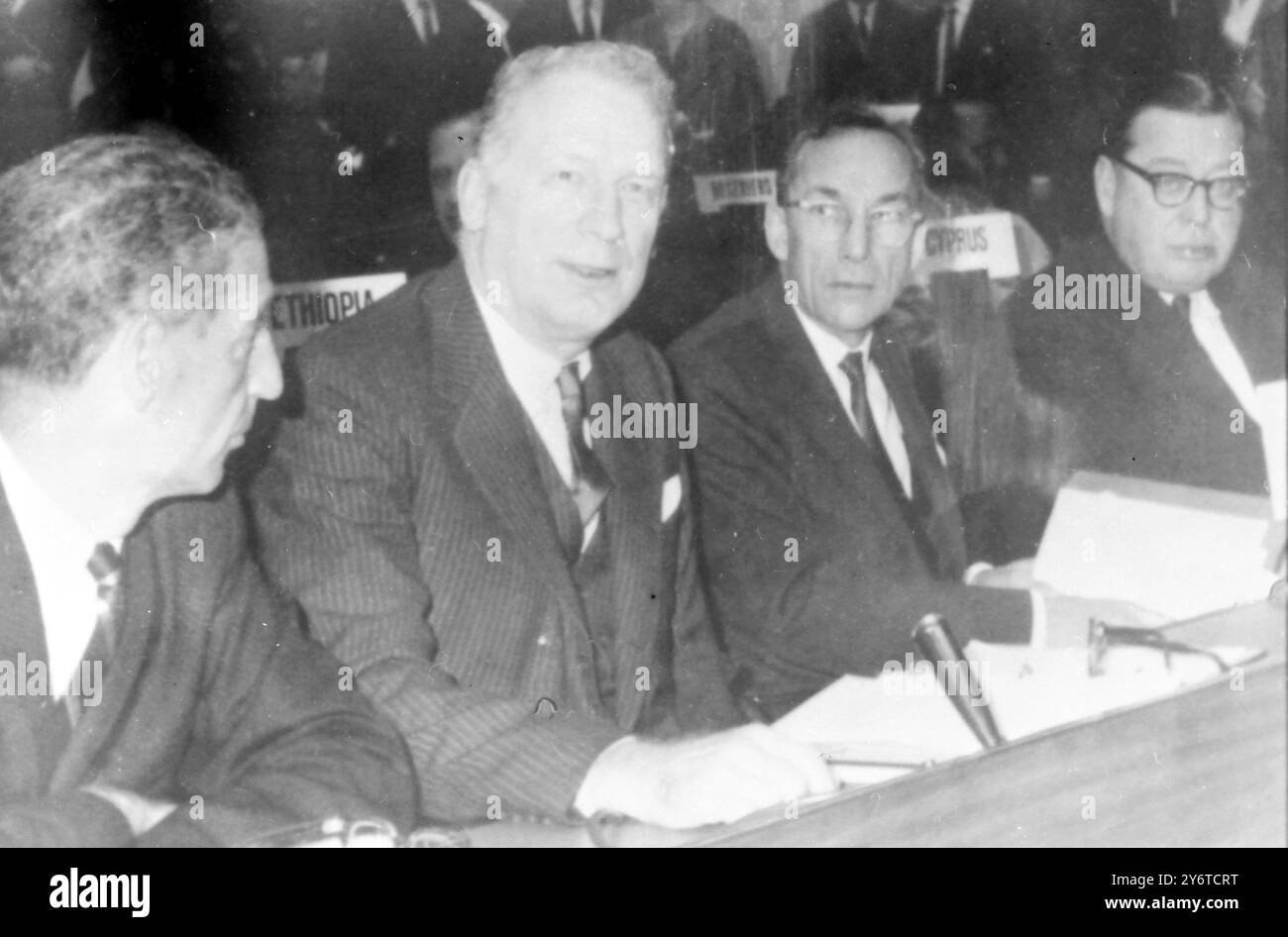 GEORGE BALL AND EDWARD GUDEMAN IN GENEVA / 27 NOVEMBER 1961 Stock Photo ...