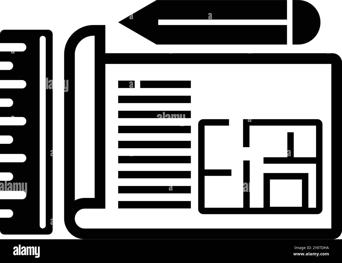 plan, building plan, scale, pencil, ruler, Planning icon Stock Vector ...