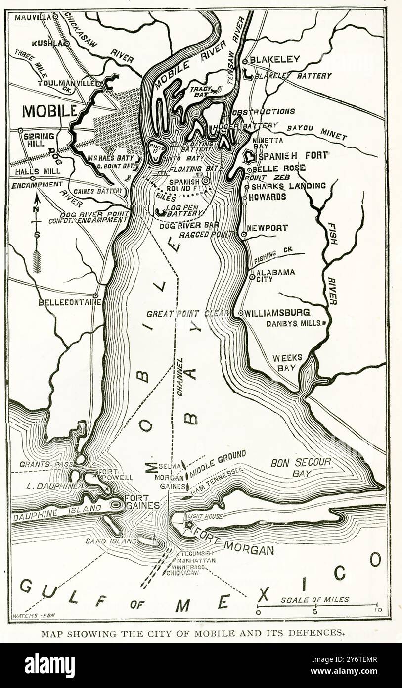 This image dating to early 1900s shows a map of the city of Mobile ...
