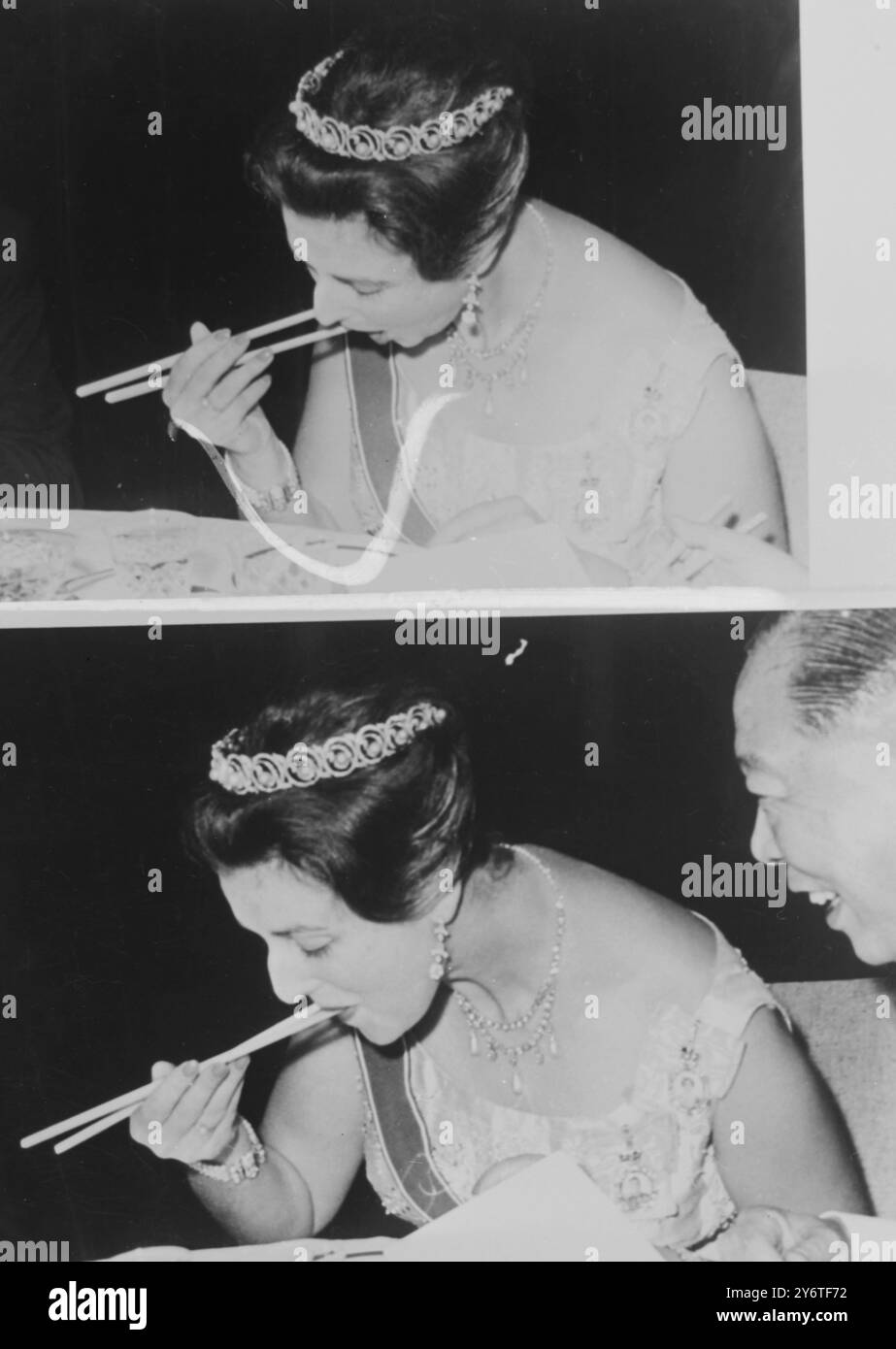 PRINCESS ALEXANDRA EATING USING CHOPSTICKS IN HONG KONG 10 NOVEMBER ...