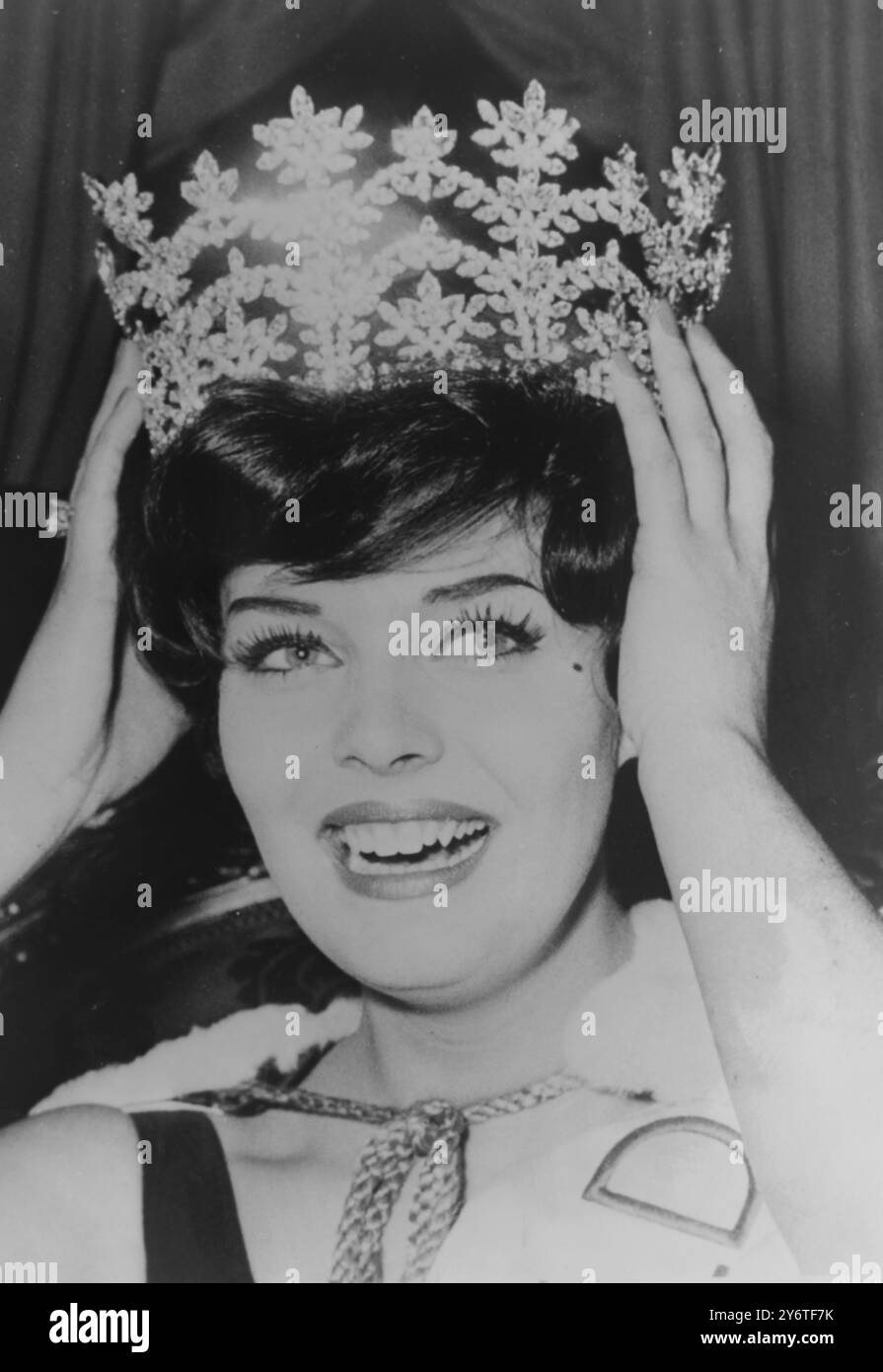 MISS BRITAIN IS THE MISS WORLD ROSEMARIE FRANKLAND IN CROWN ROBES ...