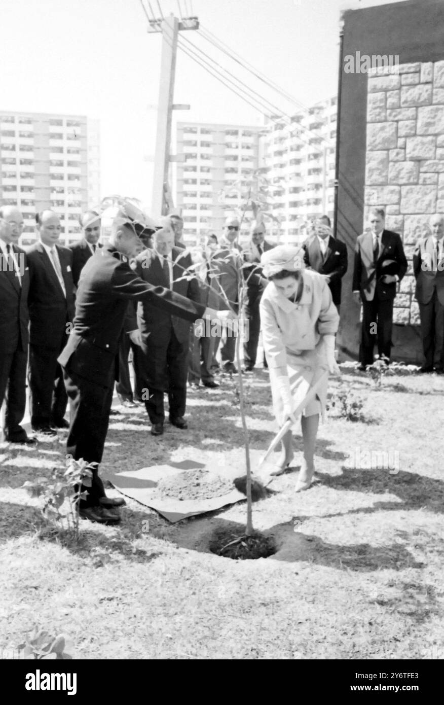 PRINCESS ALEXANDRA PLANTS A TREE IN HONG KONG 9 NOVEMBER 1961 Stock ...