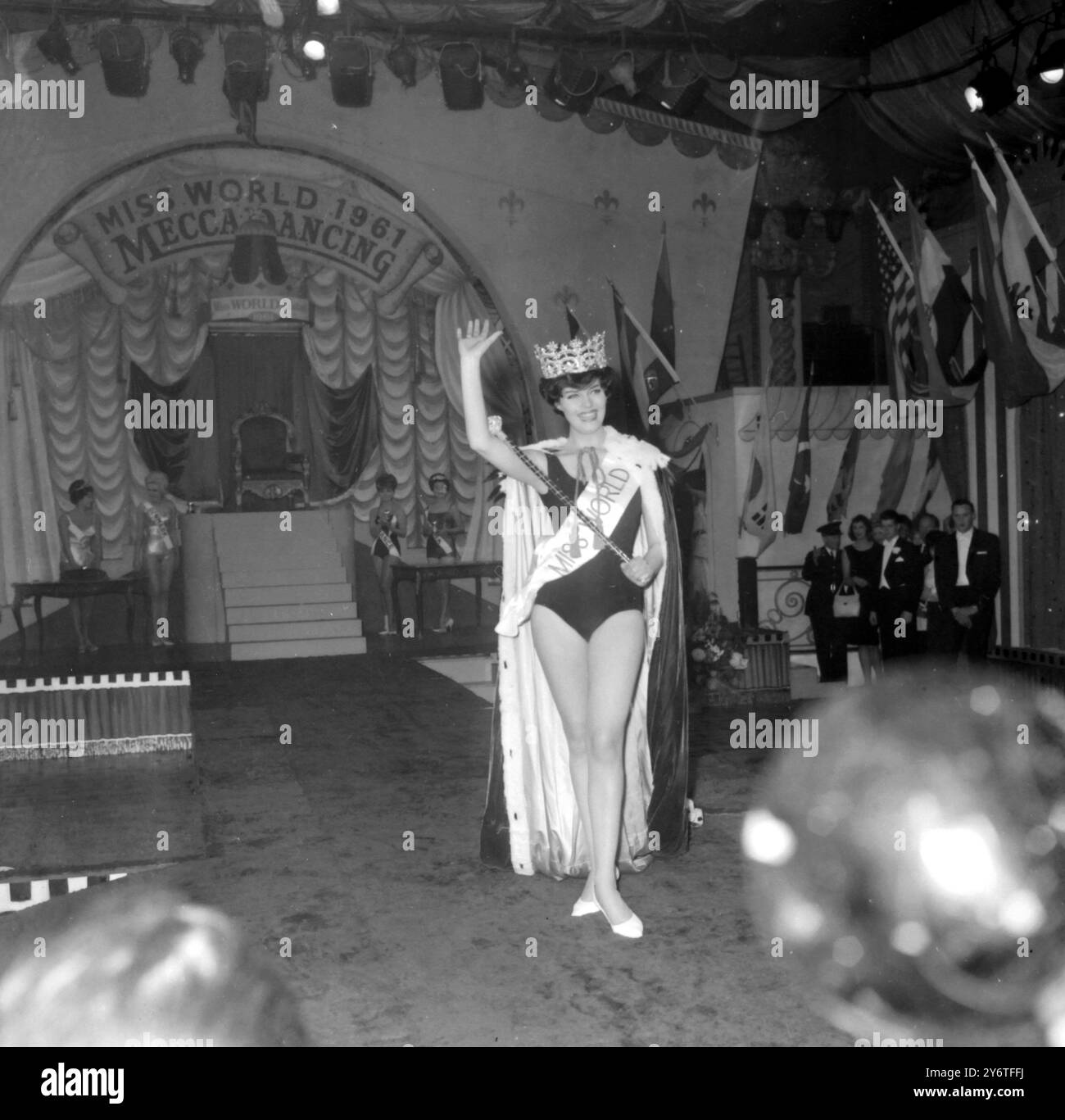 MISS BRITAIN IS THE MISS WORLD ROSEMARIE FRANKLAND IN CROWN ROBES ...