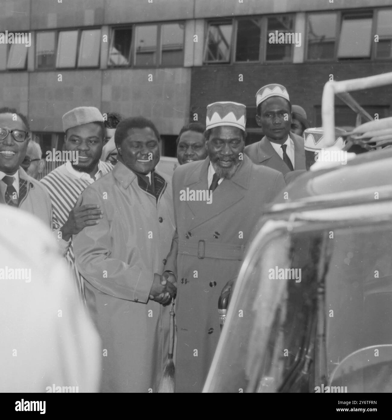JOMO KENYATTA WITH TOM MBOYA AT LONDON AIRPORT 6 NOVEMBER 1961 Stock ...