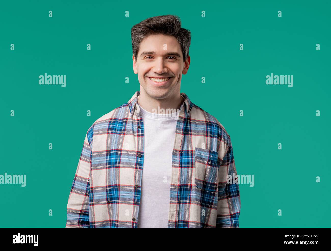Headshot friendly man smiling,confident happy stylish guy portrait,blue ...
