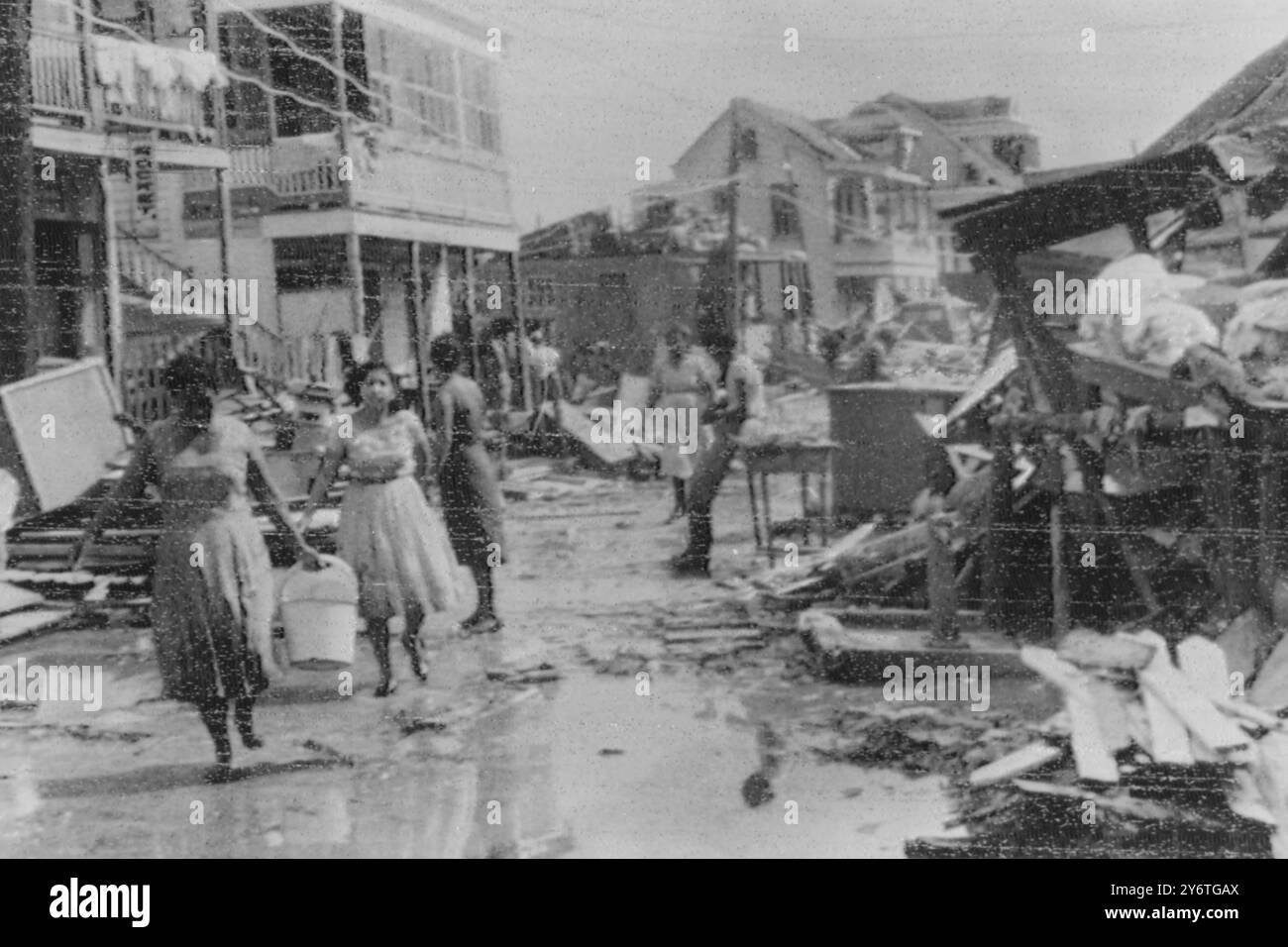 HURRICANE DEVASTATIONS IN BELIZE 2 NOVEMBER 1961 Stock Photo - Alamy