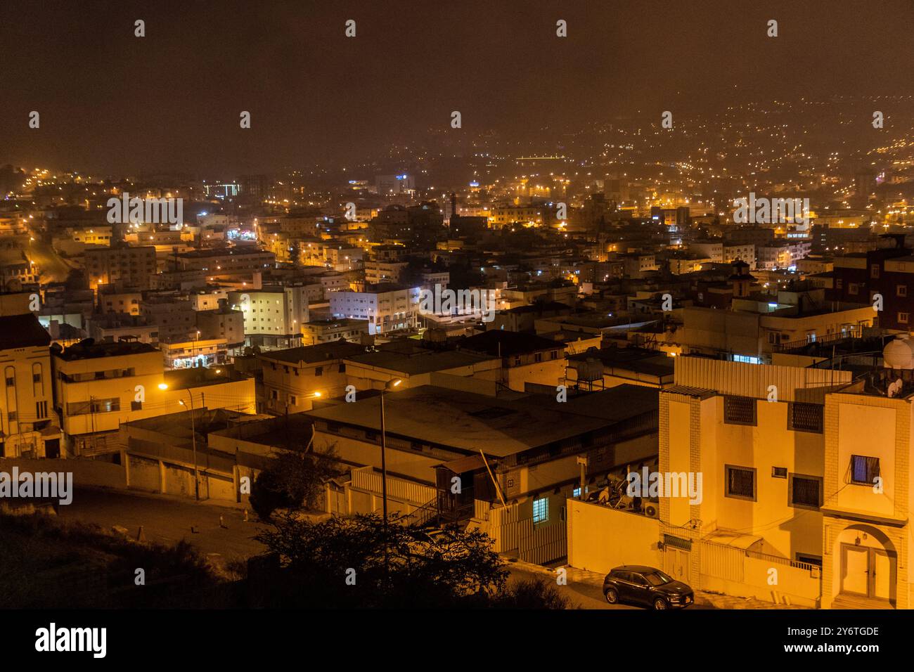Night aerial view of Abha, Saudi Arabia Stock Photo - Alamy
