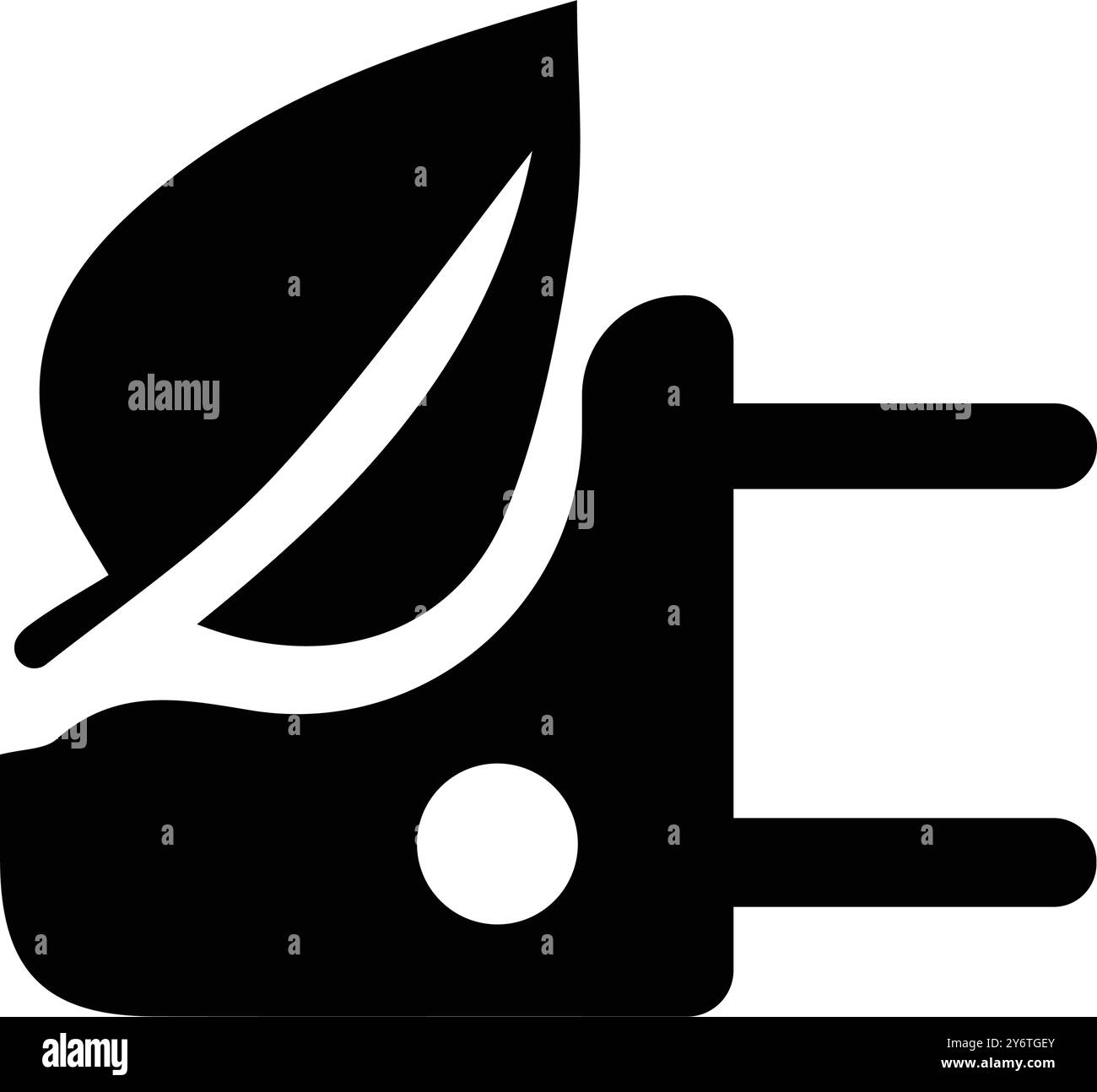 plug, leaf, plant, tree, eco plug, plug with leaf icon Stock Vector ...