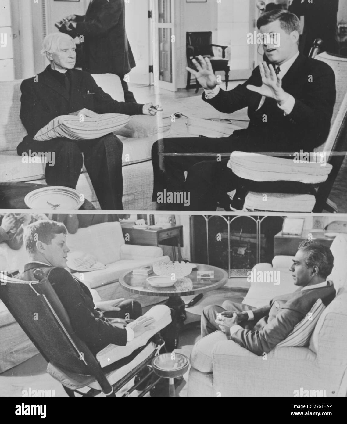 US AMERICAN PRESIDENT JOHN F KENNEDY SITTING ROCKING CHAIR WITH CARL ...