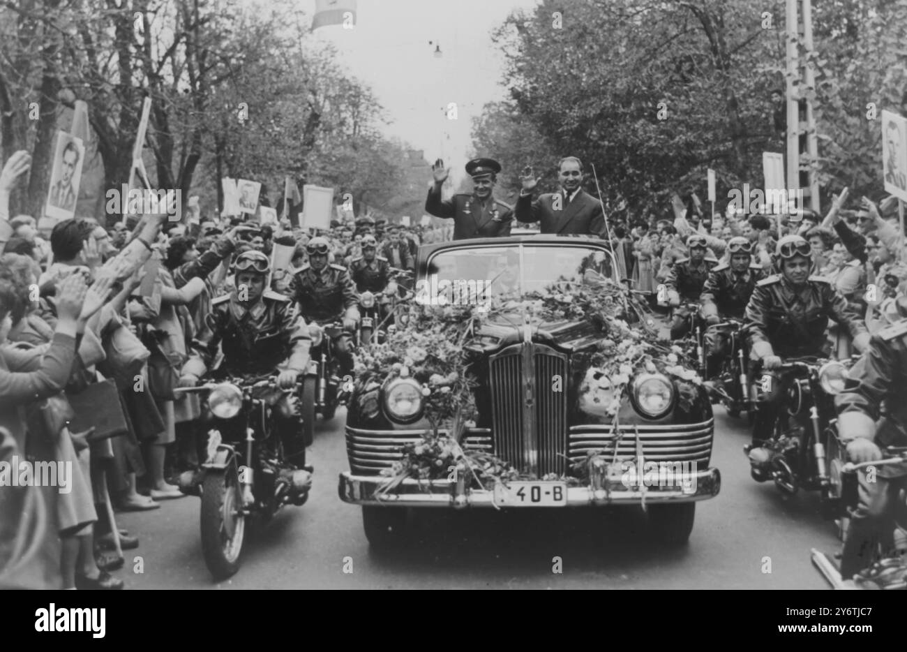 SECOND SOVIET ASTRONAUT MAJOR GHERMAN STEPANOVICH TITOV VISITS ...