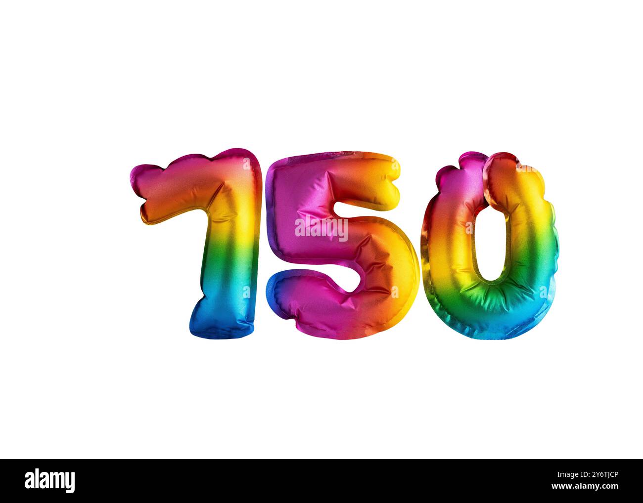 Multicolor balloon number 750 anniversary. Happy birthday ...