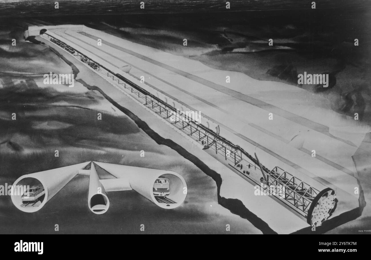 DRAWING MODEL OF PROPOSED CHANNEL ENGLISH TUNNEL 16 OCTOBER 1961 Stock ...