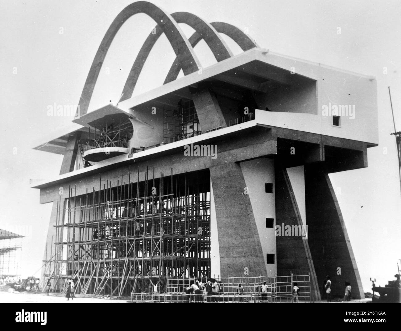 BUILDING GRANDSTAND UNDER CONSTRUCTION ACCRA 14 OCTOBER 1961 Stock ...