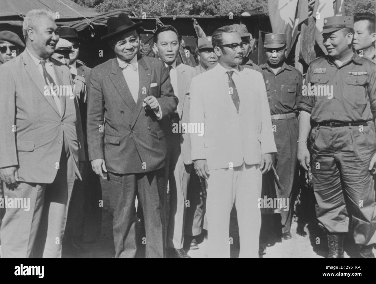 New Laos Premier Laotian right-wing Premier Prince Boun Oum (left) says ...