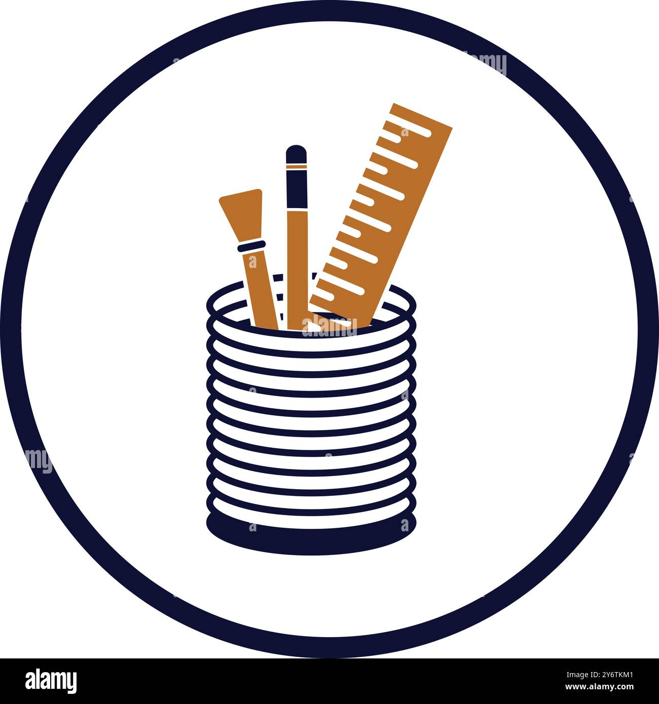 pen, pencil, holder, ruler, scale, pen holder icon Stock Vector Image ...