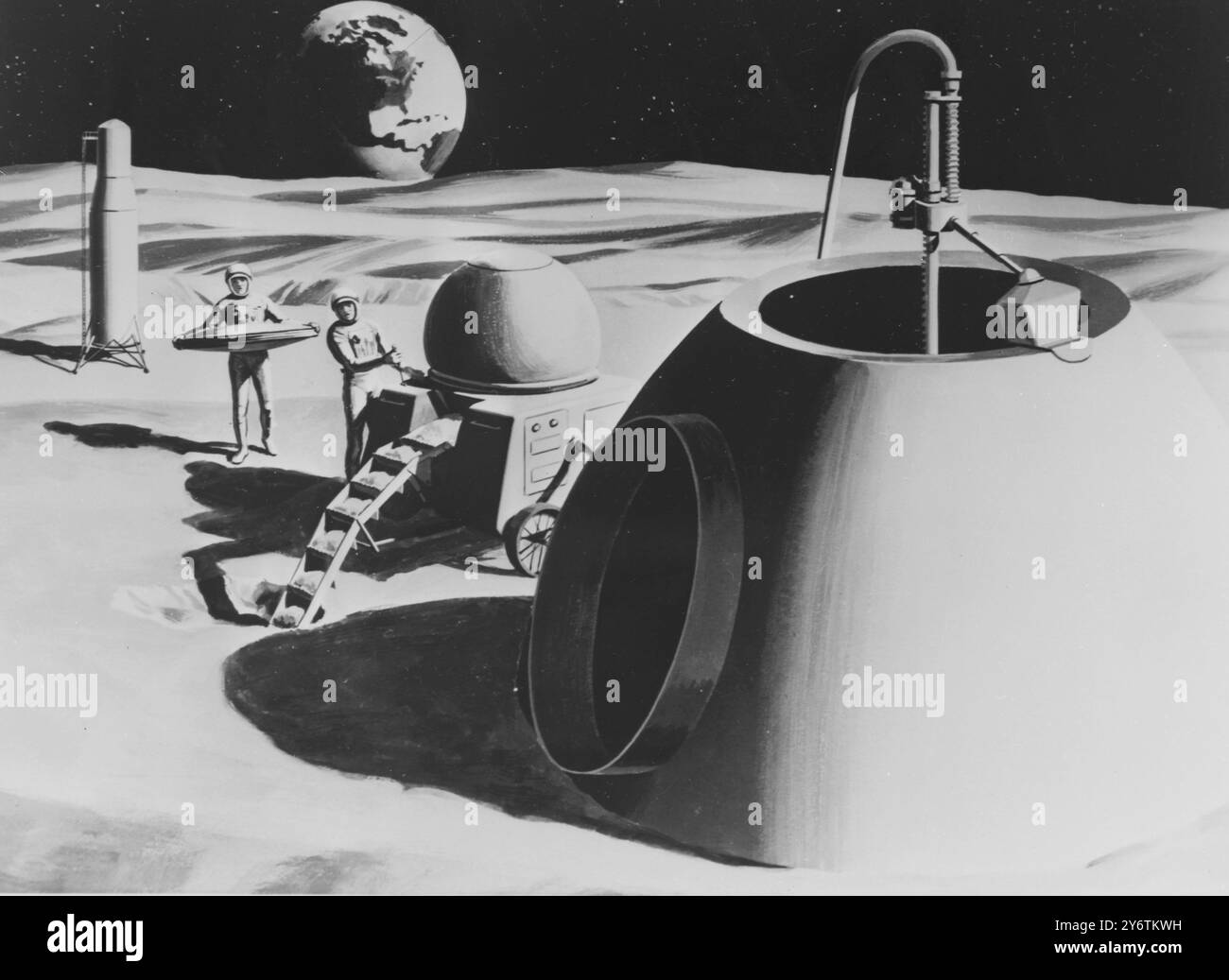 SPACE TRAVEL MOON ARTISTS IMPRESSION HOW LOOK AFTER SATELLITE LANDED 11 ...