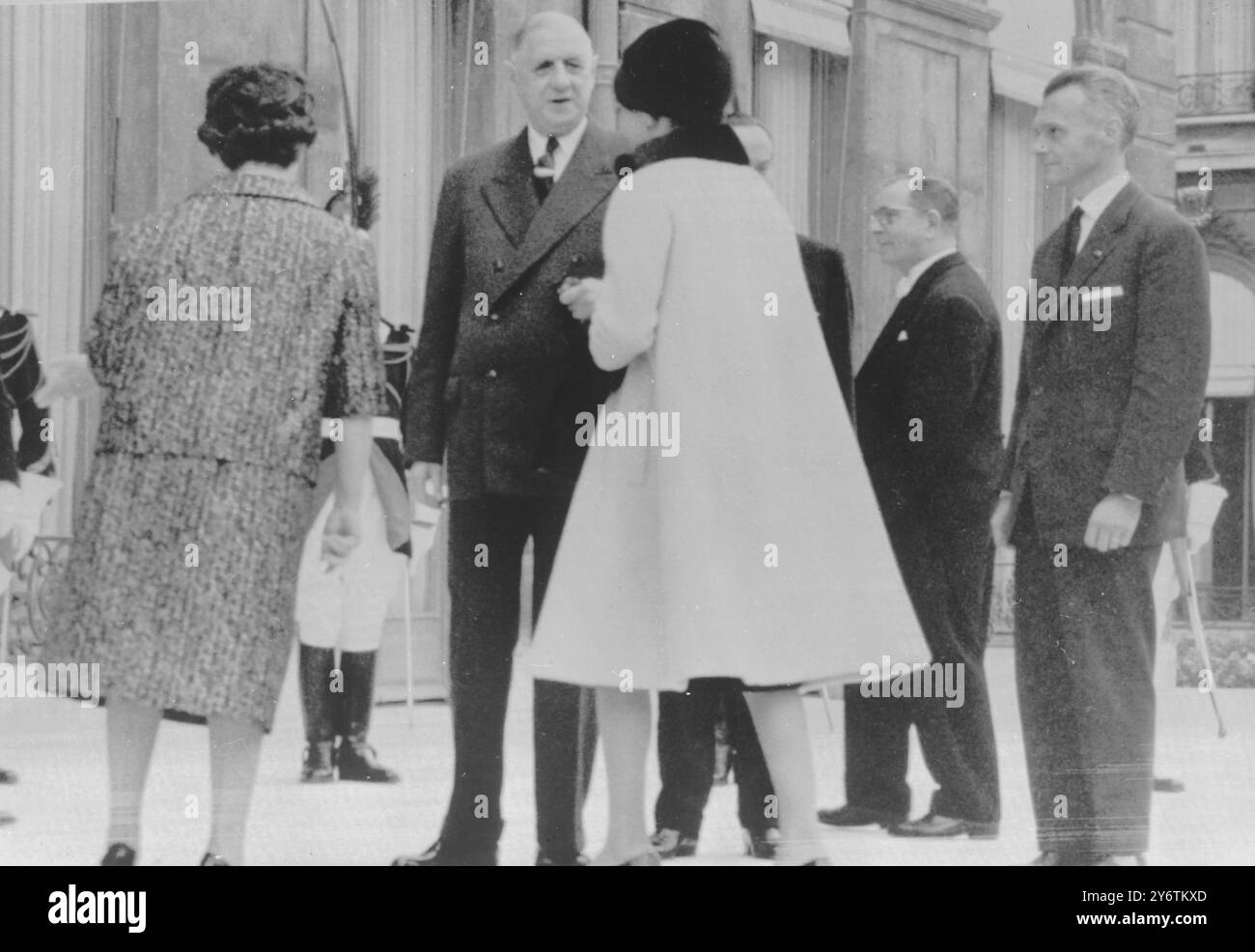 FRENCH PRESIDENT CHARLES DE GAULLEWITH WIFE AND QUEEN FARAH DIBAH IN ...