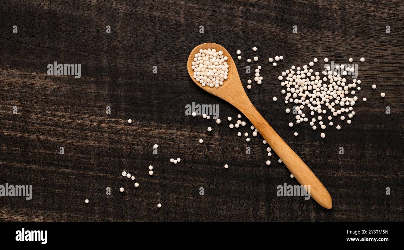 Tapioca balls cassava starch made from the cassava root - Manihot ...