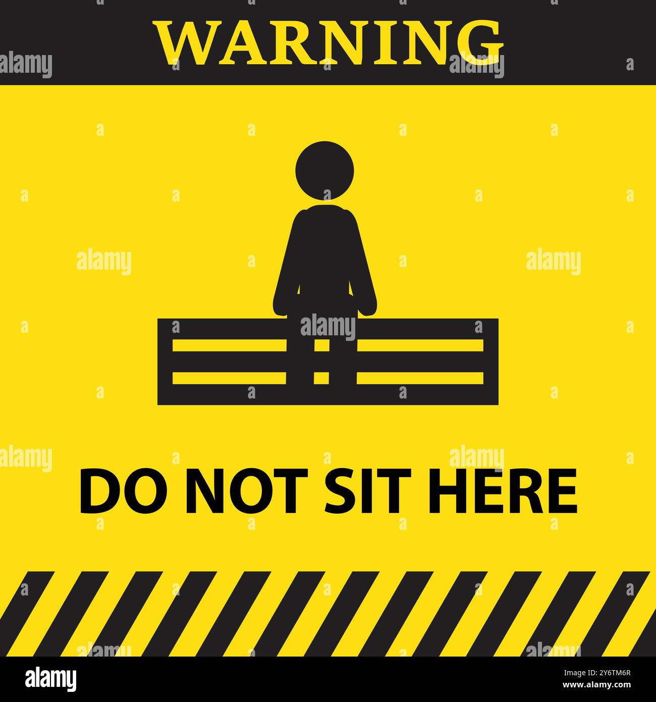 Bench with danger sign Stock Vector Images - Alamy