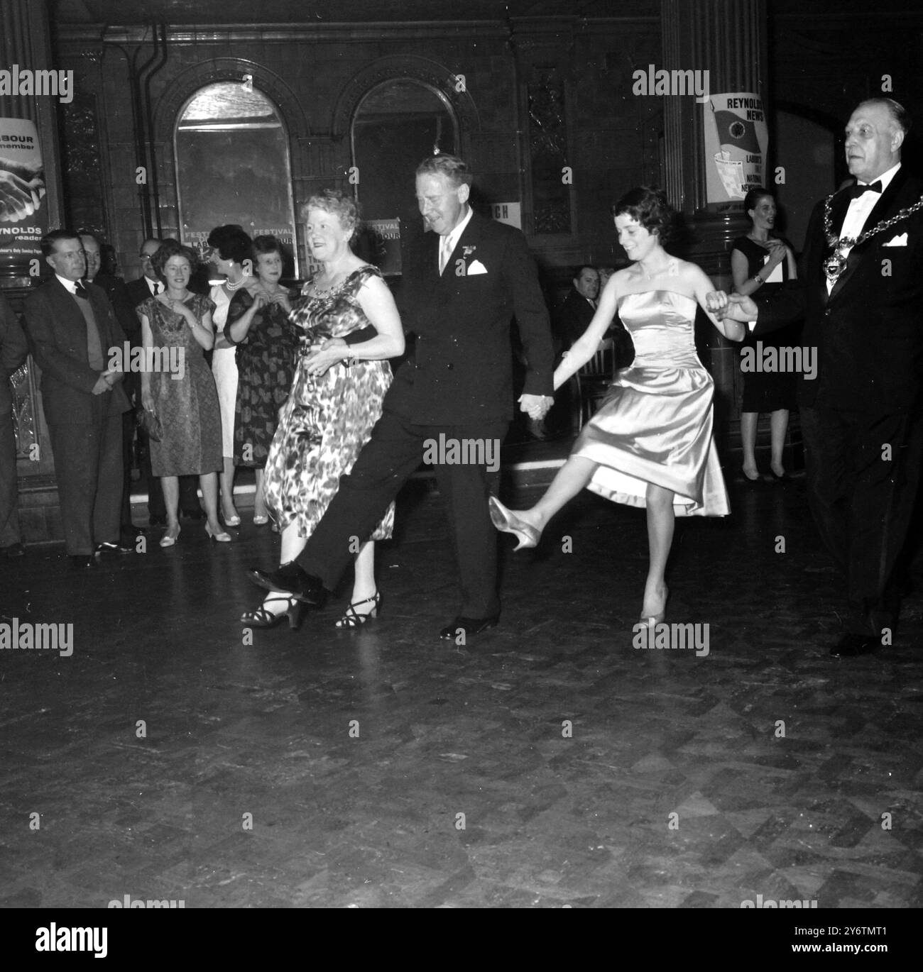 HUGH GAITSKELL WITH MAYOR MAYORESS & DAUGHTER AFTER LABOUR PARTY ...