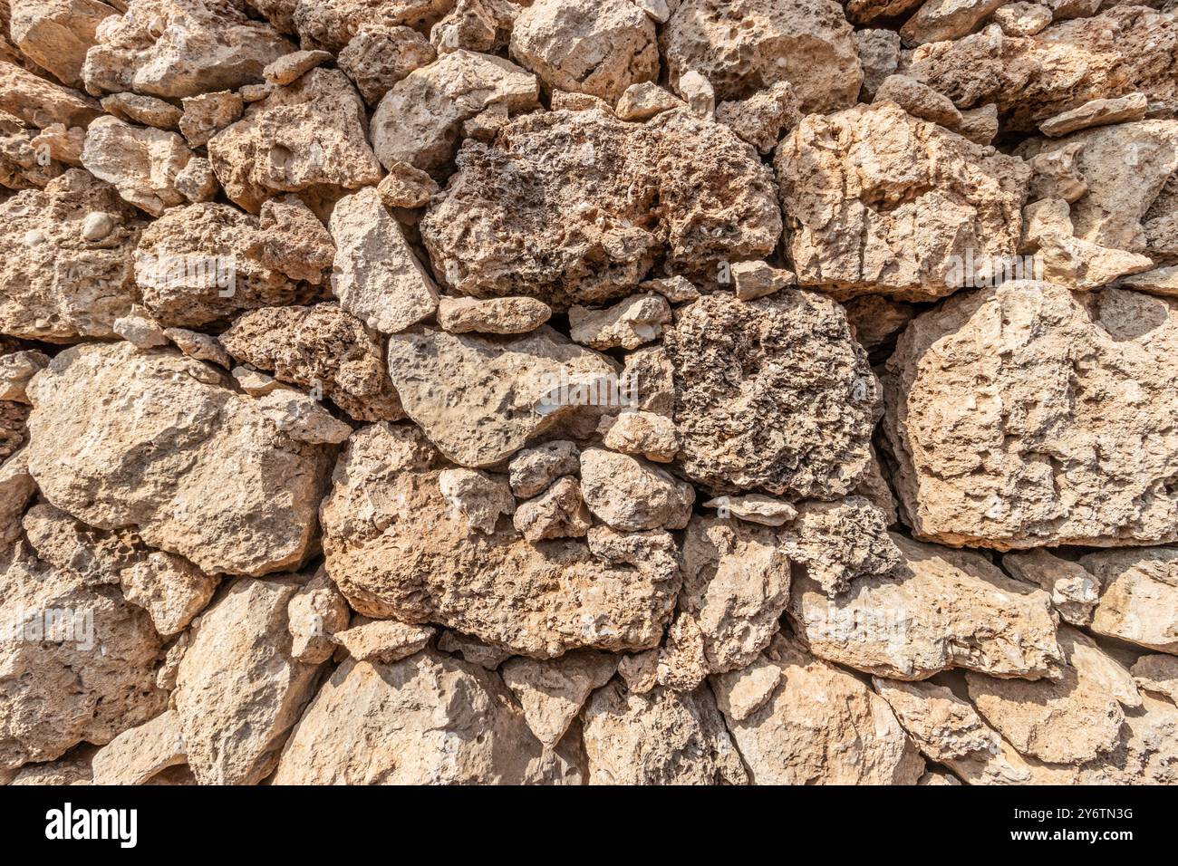 Coral stone wall in Al Qassar heritage village on Farasan island, Saudi ...