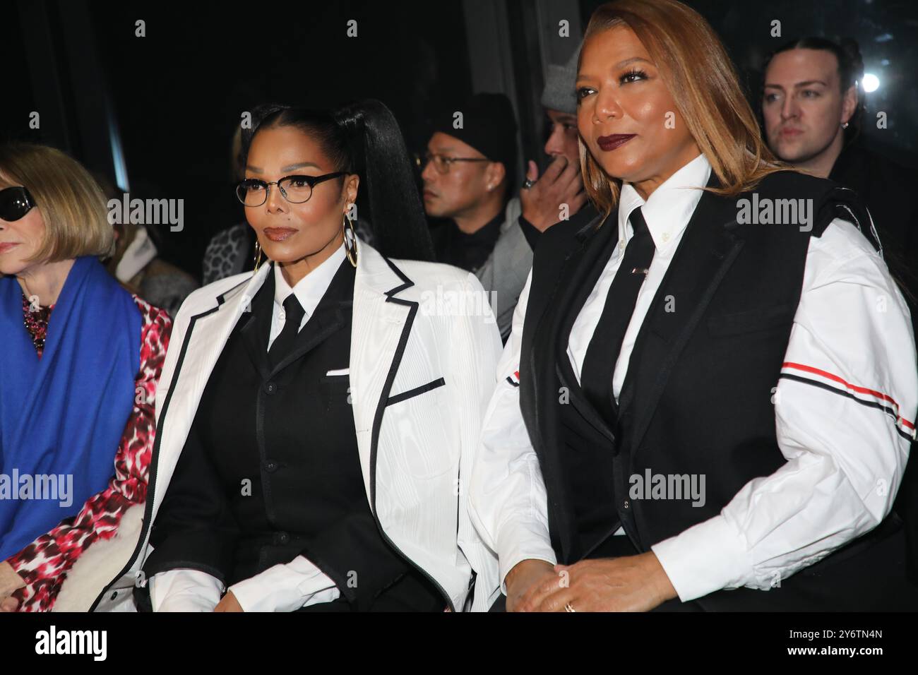 Queen Latifah, Janet Jackson and Anna Wintour at Thom Browne runway ...