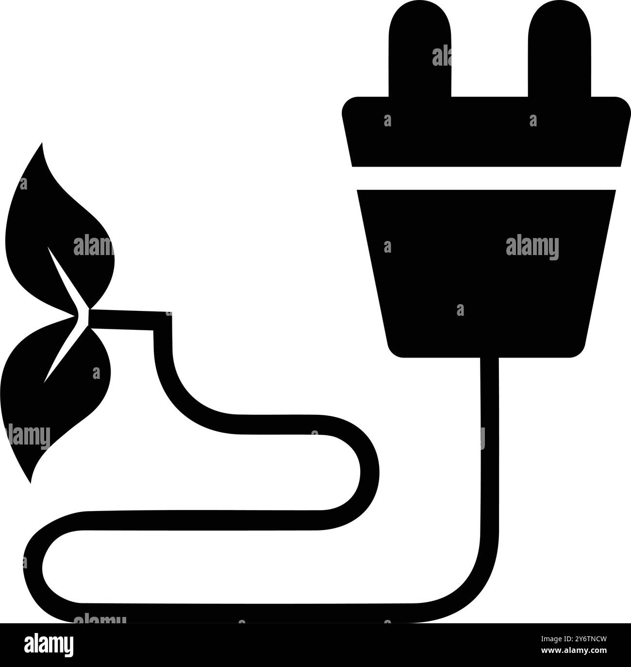 plug, leaf, plant, tree, eco plug, plug with leaf icon Stock Vector ...