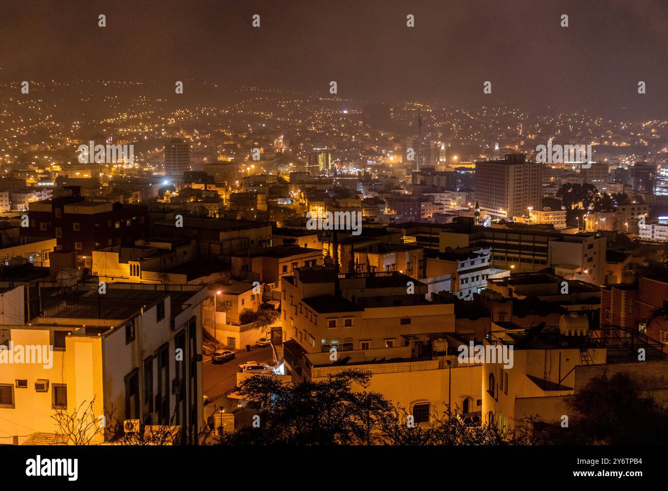 Night aerial view of Abha, Saudi Arabia Stock Photo - Alamy