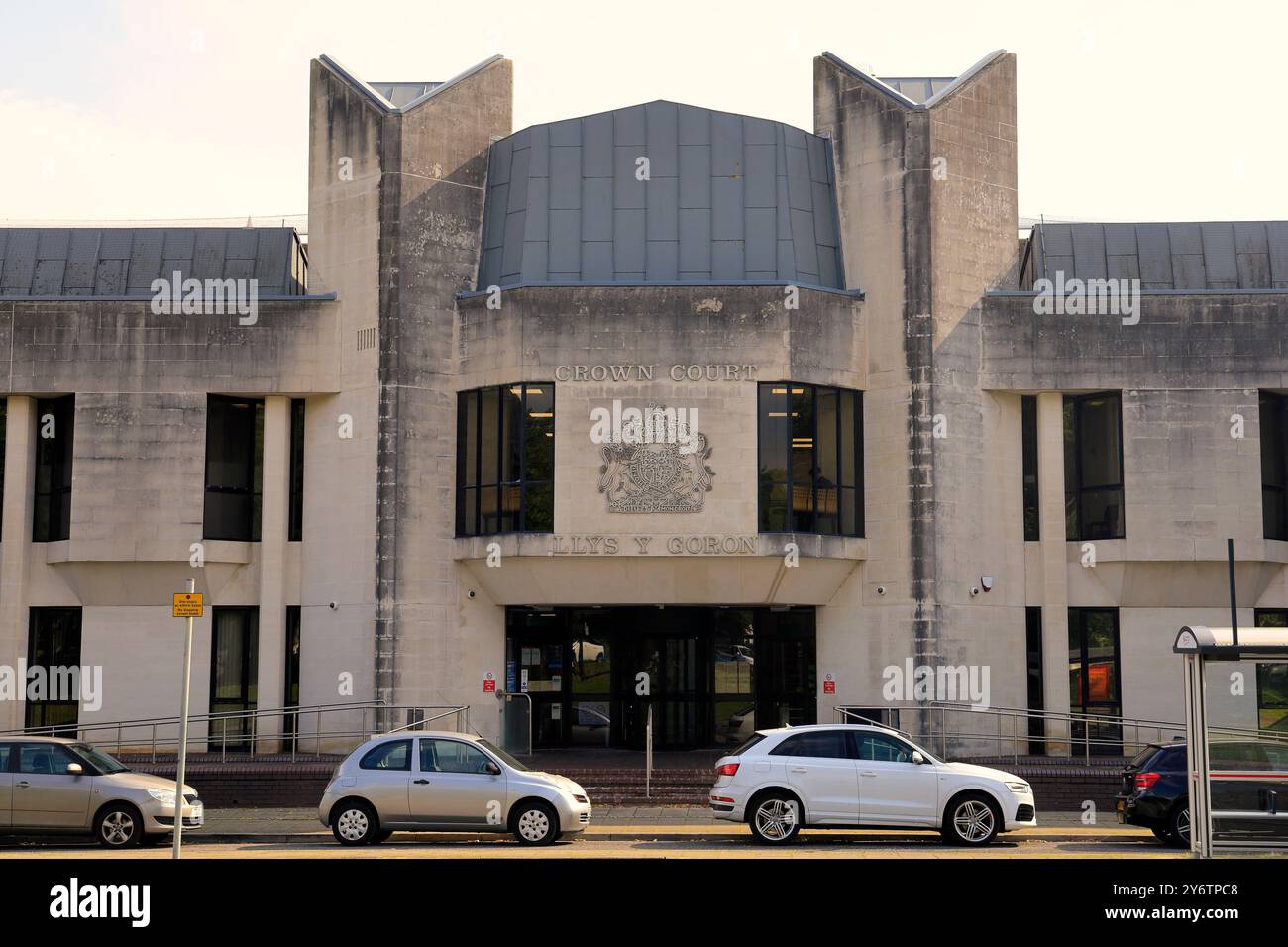 Swansea Crown Court main entrance and coat of arms. County and City of ...