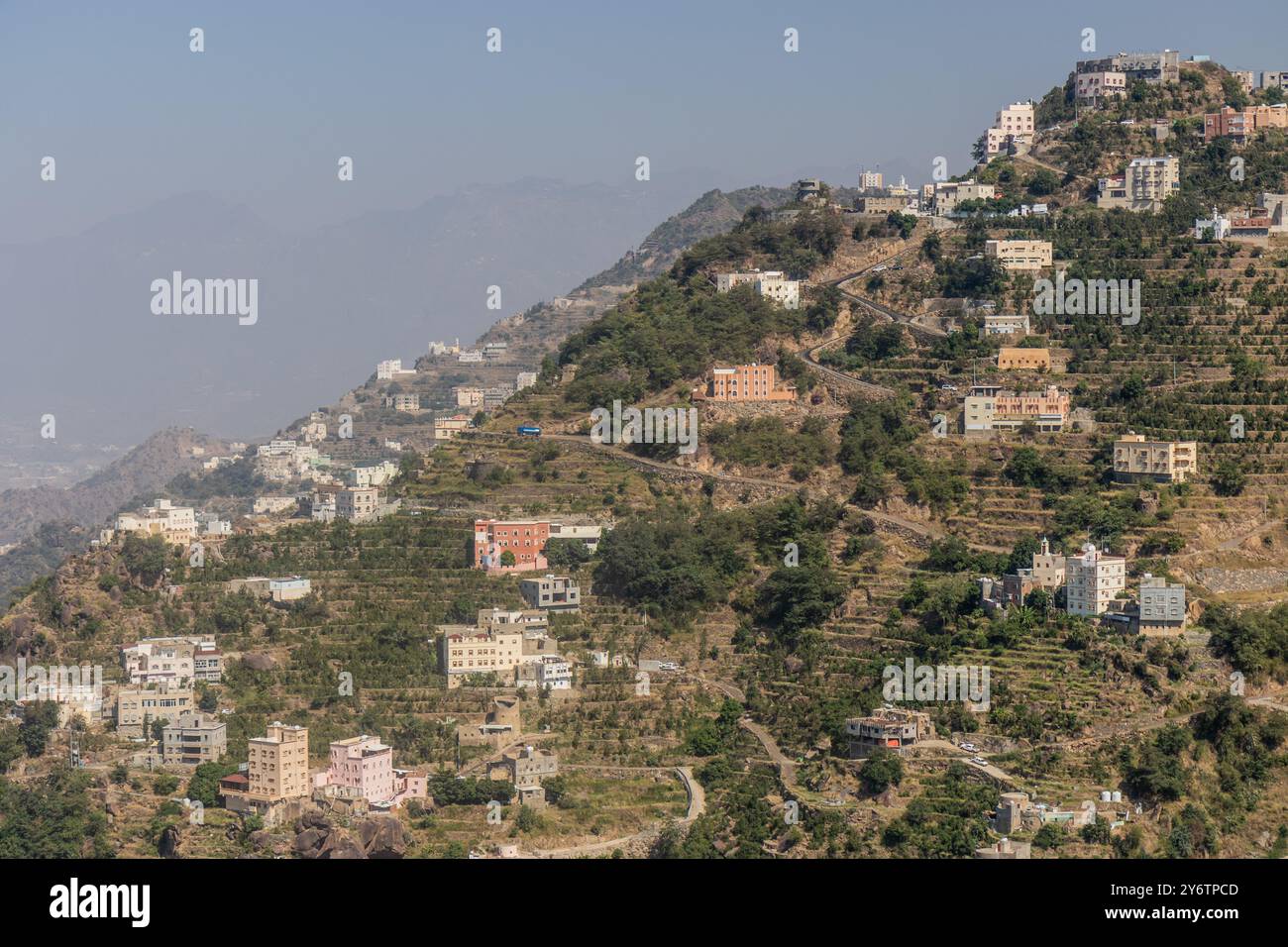 View of houses on a ridge in Fayfa village, Saudi Arabia Stock Photo ...