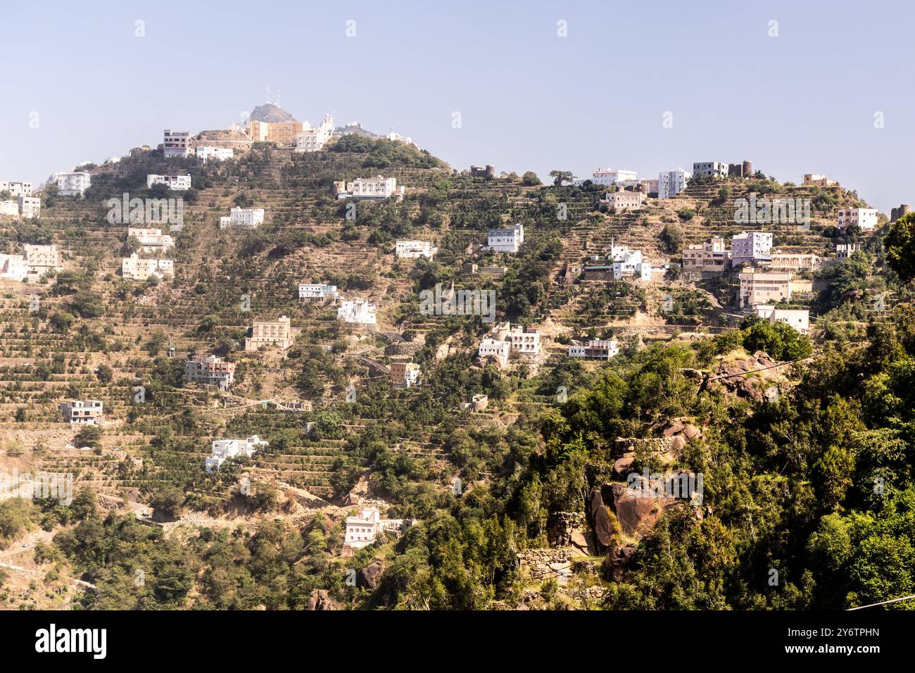 View of houses on a ridge in Fayfa village, Saudi Arabia Stock Photo ...
