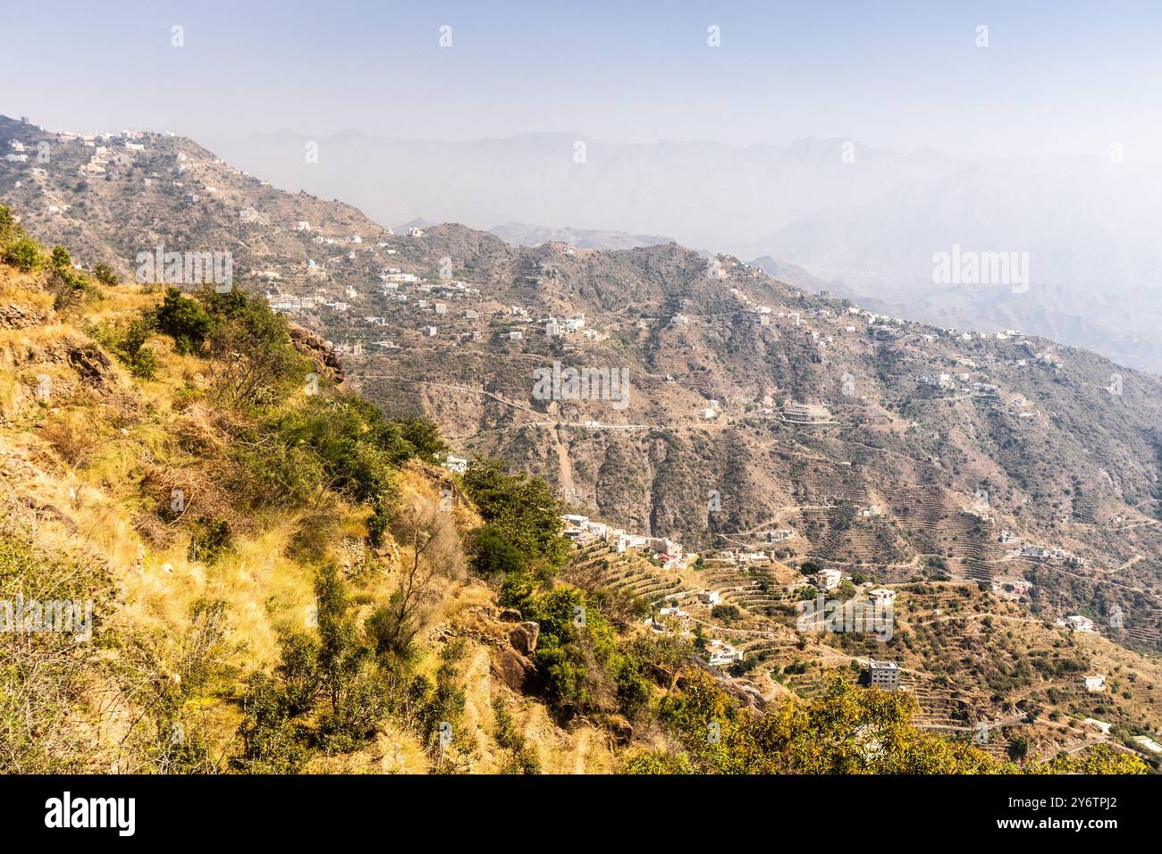 View of houses on a ridge in Fayfa village, Saudi Arabia Stock Photo ...