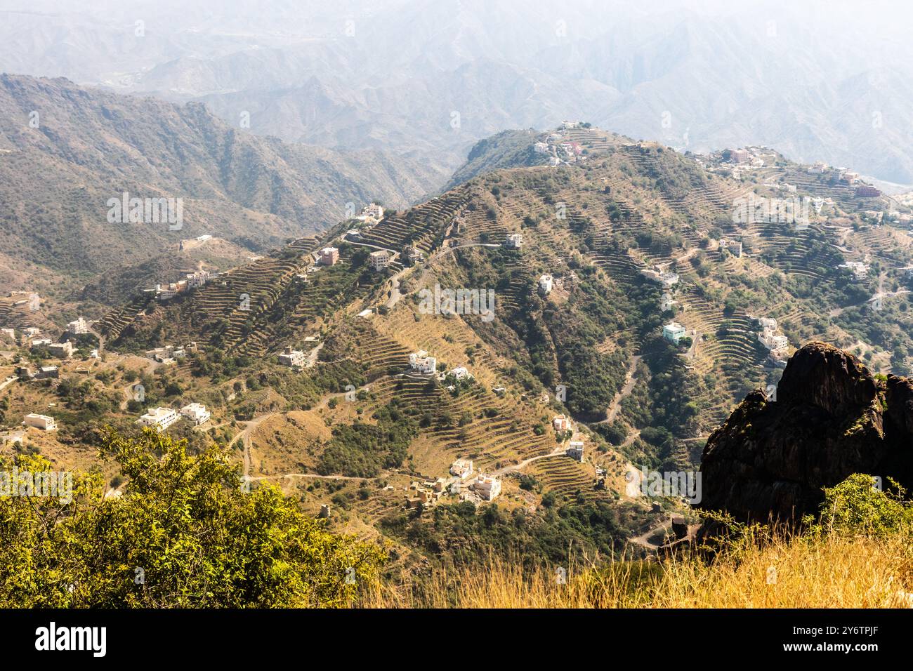 View of houses on a ridge in Fayfa village, Saudi Arabia Stock Photo ...