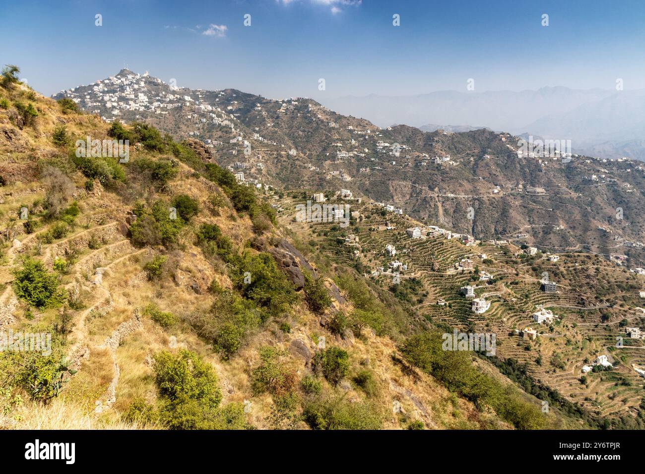 View of houses on a ridge in Fayfa village, Saudi Arabia Stock Photo ...