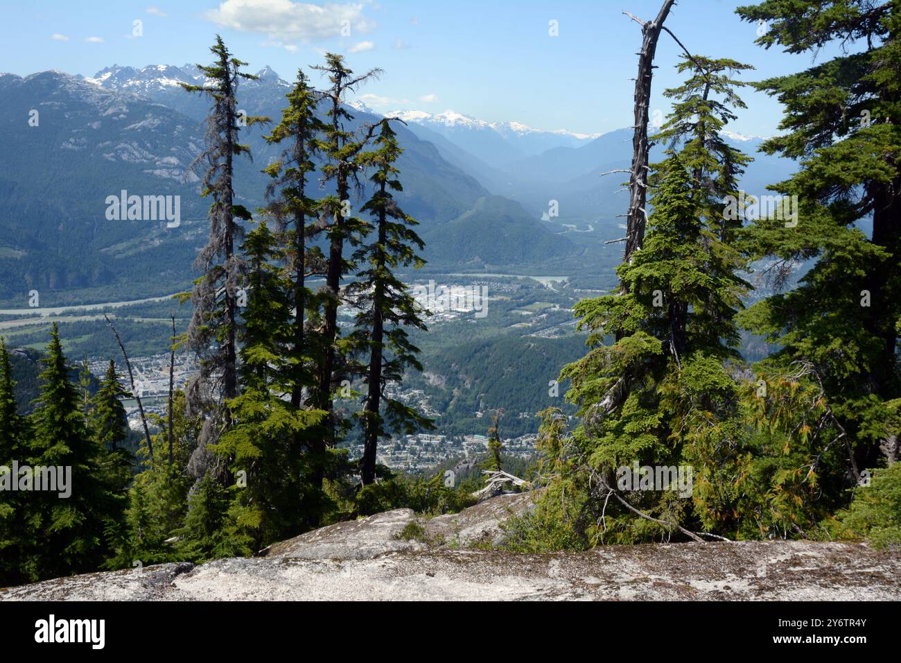 A view of the town of Squamish and its namesake river and valley from ...