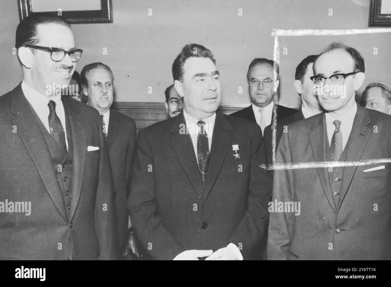 SOVIET PRESIDENT LEONID BREZHNEV WITH CUBAN PRESIDENT OSWALDO DORTICOS ...