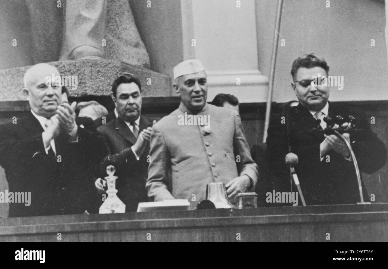 SOVIET PRIME MINISTER NIKITA KRUSHCHEV / KHRUSCHEV WITH INDIAN PRIME ...